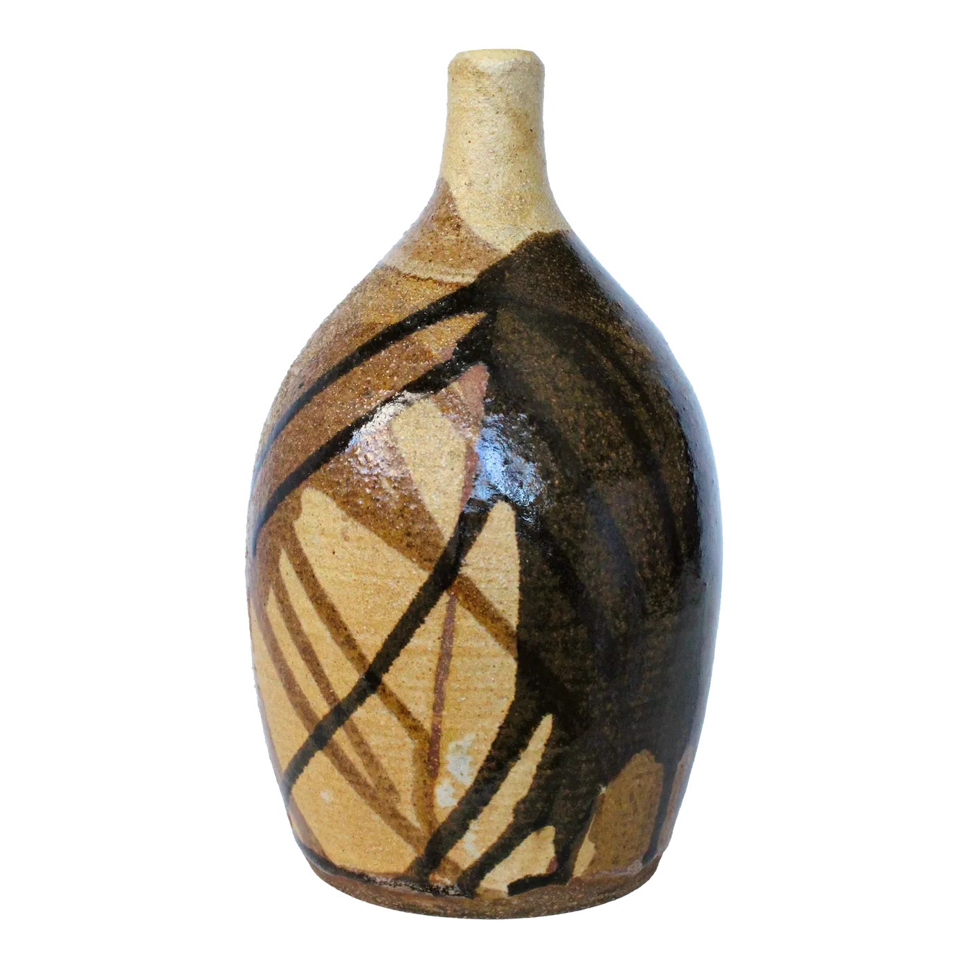 Stoneware Drip Glaze Pottery Vase | Chairish