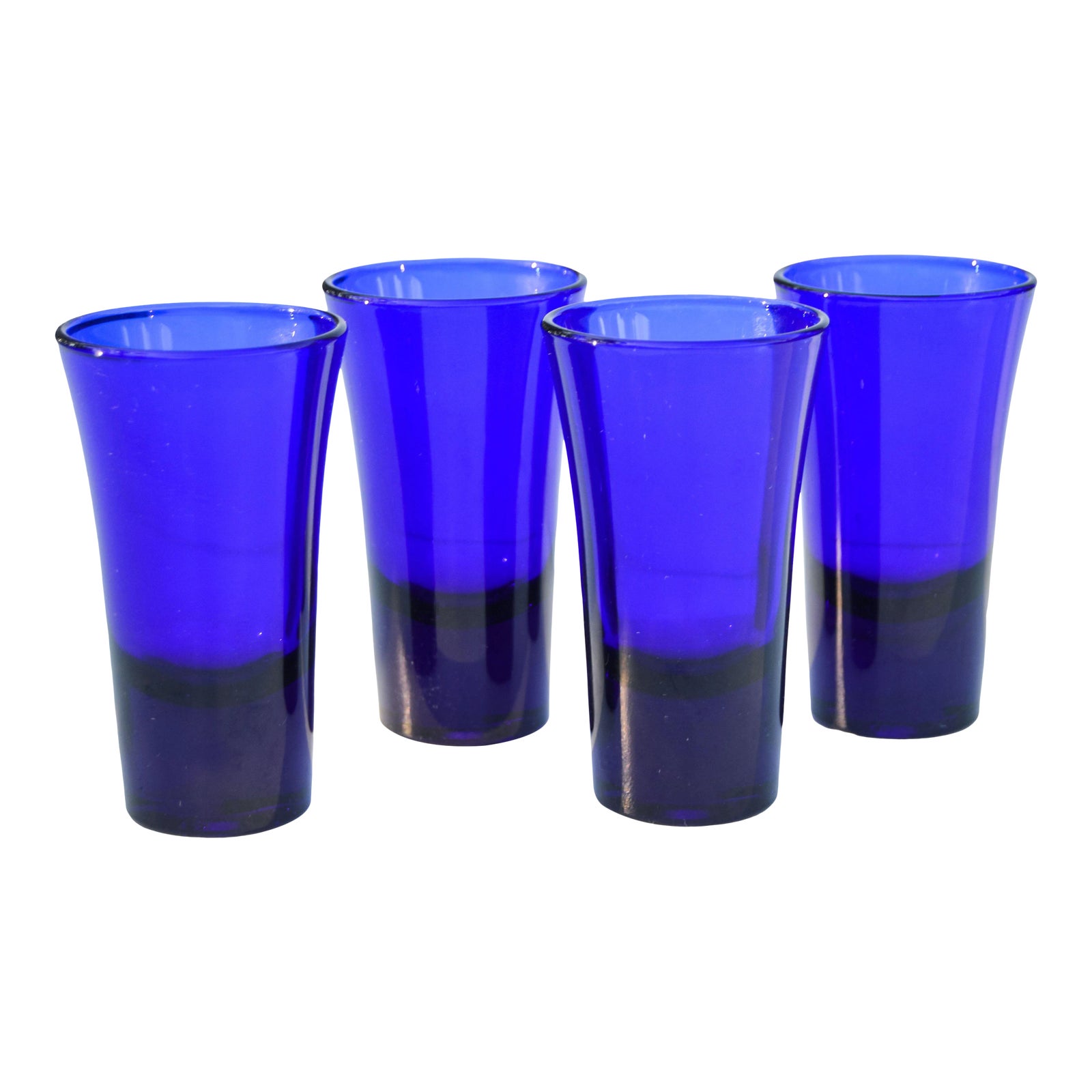 Cobalt-Blue Crystal Glasses, S/4 | Chairish