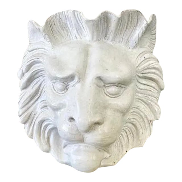 Italian White Glazed Terra Cotta Lion Cache Pot | Chairish