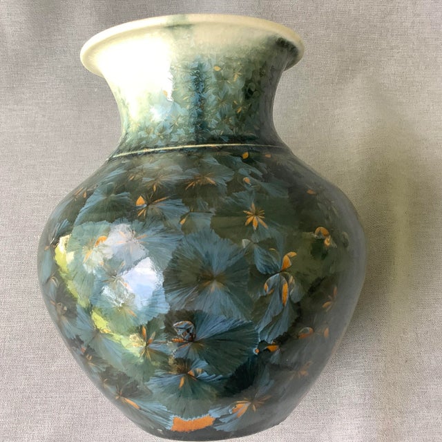 1990s Signed and Dated Phil Morgan Crystalline Glazed Large Ceramic ...