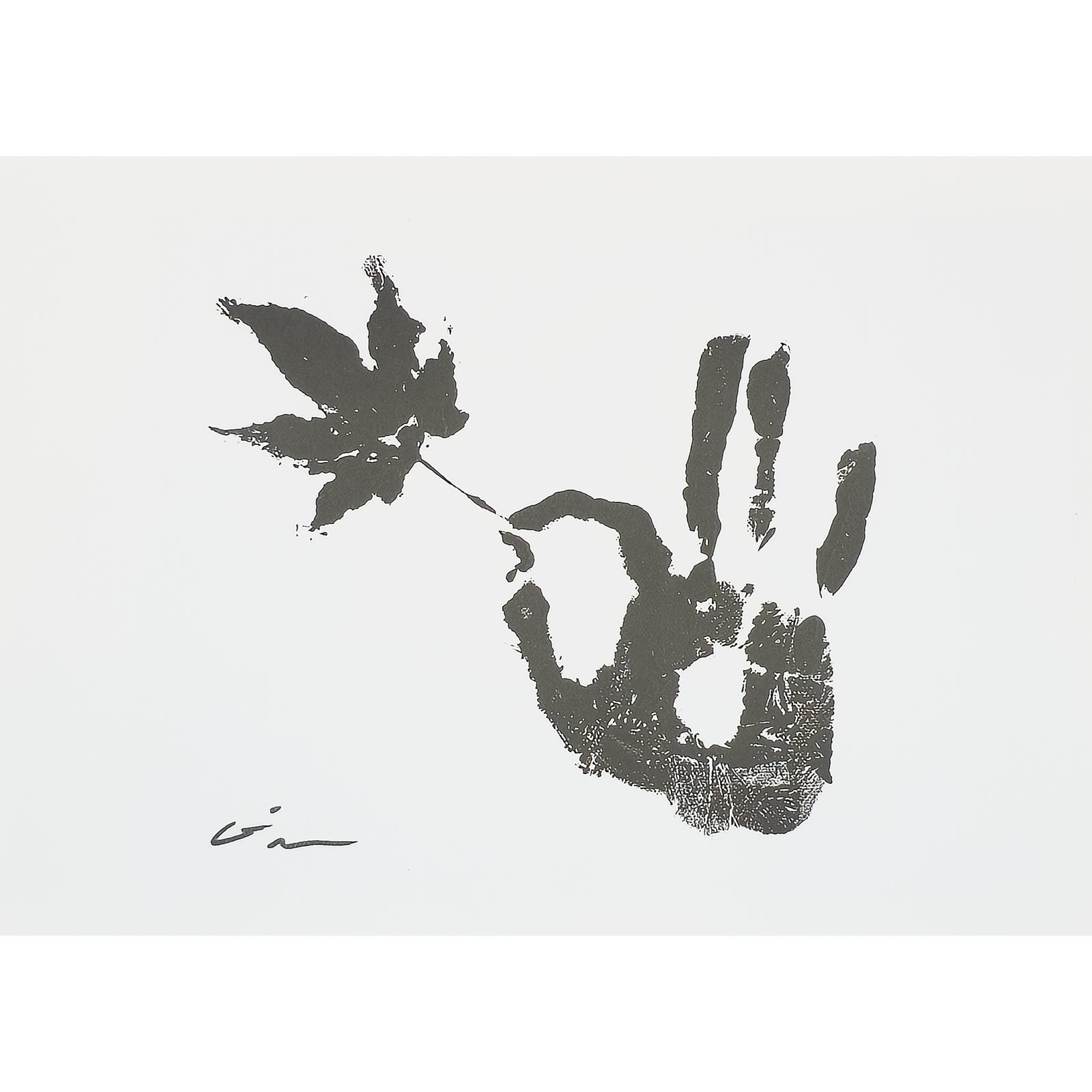 Sumi Leaf (Print) - Virginia Cohn Parkum, C. 2020s | Chairish