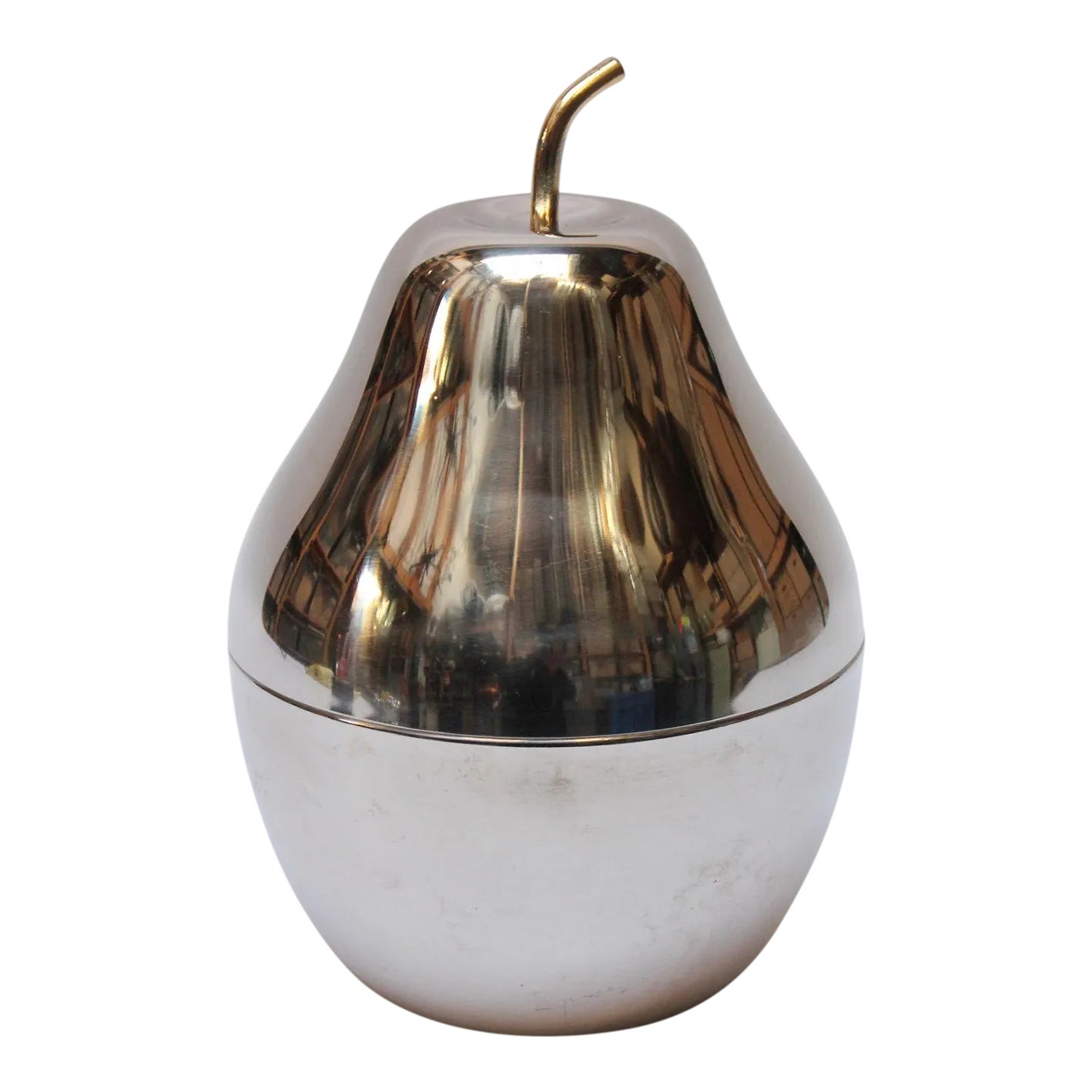 Mid-Century Modern Italian Stainless Steel "Pear" Ice Bucket | Chairish