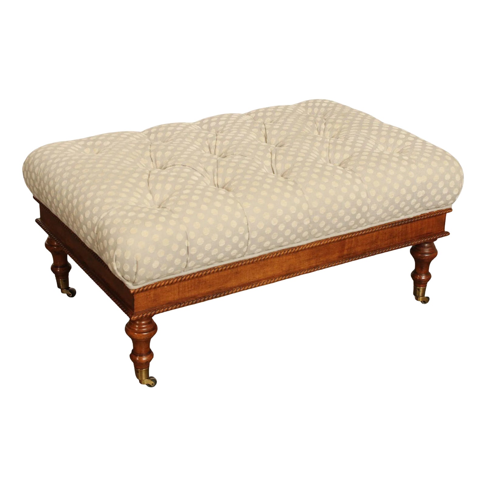 English Regency Style Tufted Ottoman | Chairish
