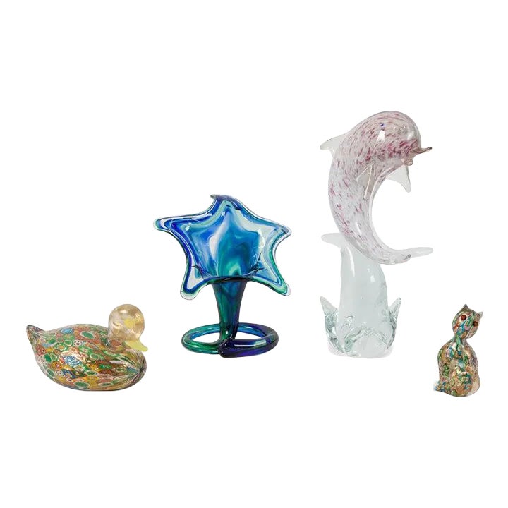 1960s Murano Glass Objects - Set of 4 | Chairish