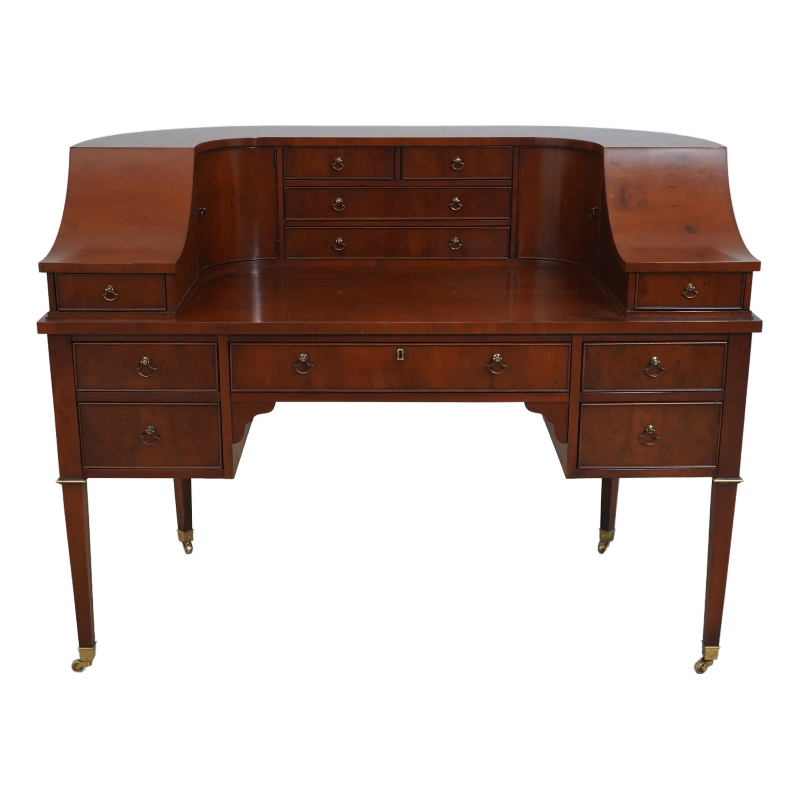 Hekman Yew Wood English Style Carlton House Desk | Chairish