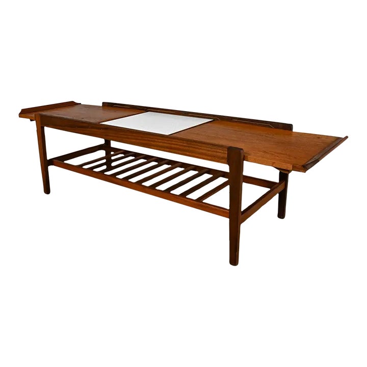 1960’s MCM Scandinavian Modern Style Teak Extending Coffee Table ...