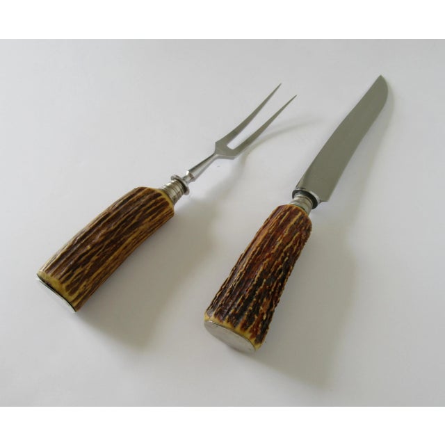 Vintage Solingen German Stag Handled Cutlery Serving Knife & Fork -Set ...