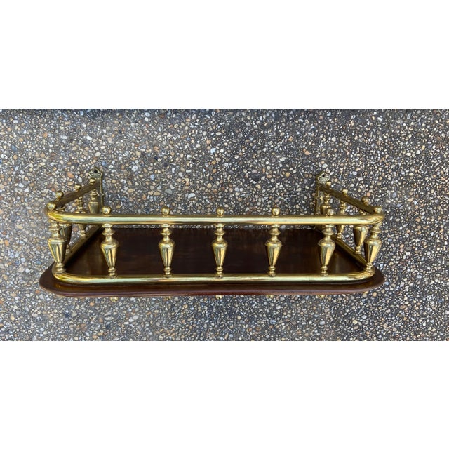 Classic English Style Antique Wooden Wall Shelf With Heavy Brass ...