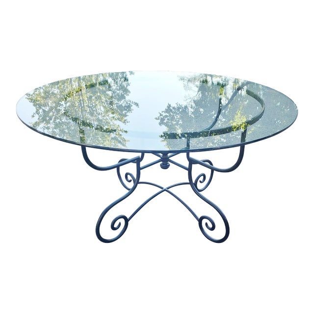 Mid-Century Modern French Black Wrought Iron Baker's Style Center Table ...