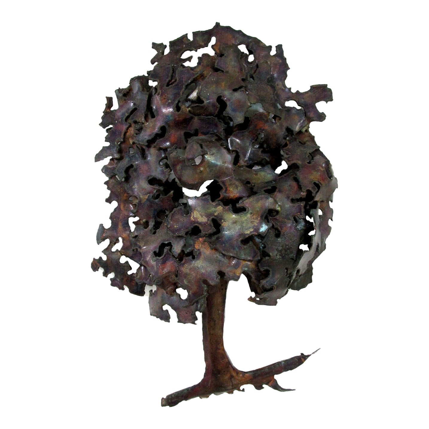 Vintage 1970's Mid-Century Modern Brutalist Tree Wall Sculpture | Chairish