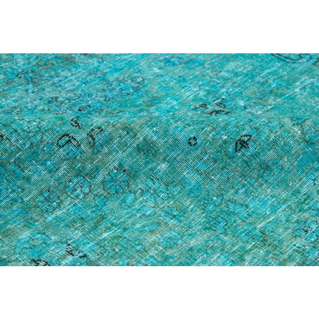 Handmade Turquoise Persian Overdyed Wool Rug With Allover Pattern 4 X 6 ...