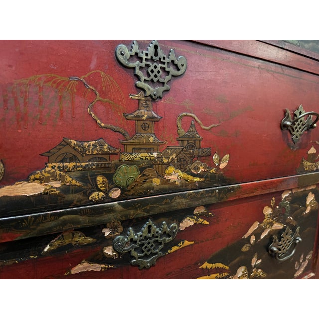 Chinoiserie Decorated Chest of Drawers | Chairish