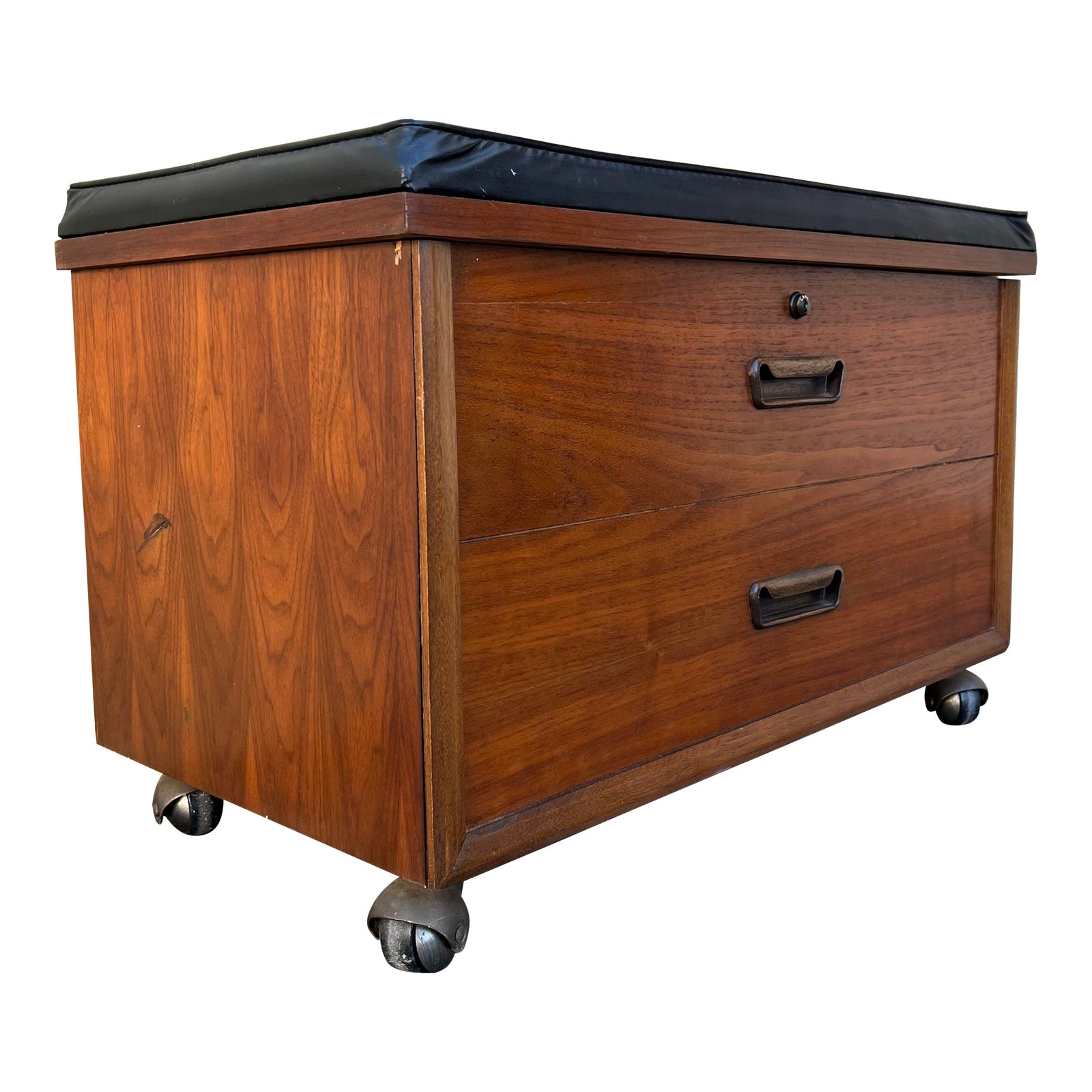 Mid Century Modern Lane Rolling Record Storage Bench. Circa 1970s ...