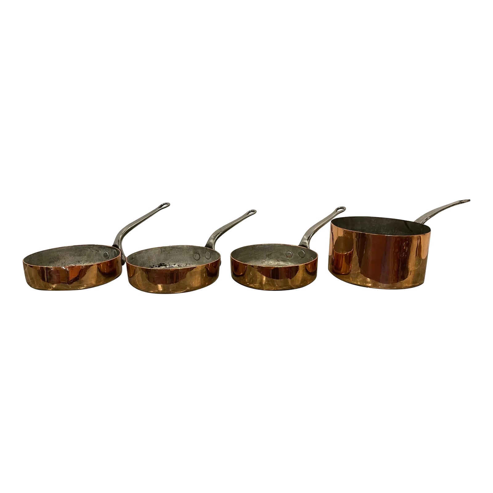 French Four Copper Pots in Different Sizes, 19th Century - Set of 4 ...