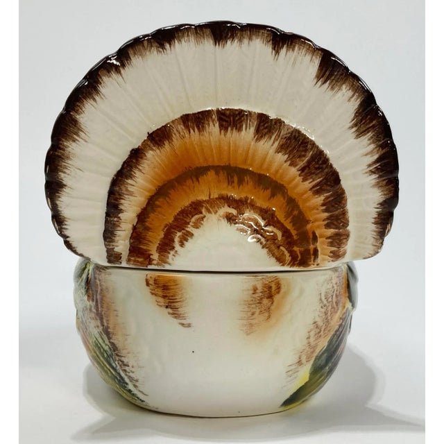 Vintage Hand-Painted Ceramic Turkey Tureen | Chairish