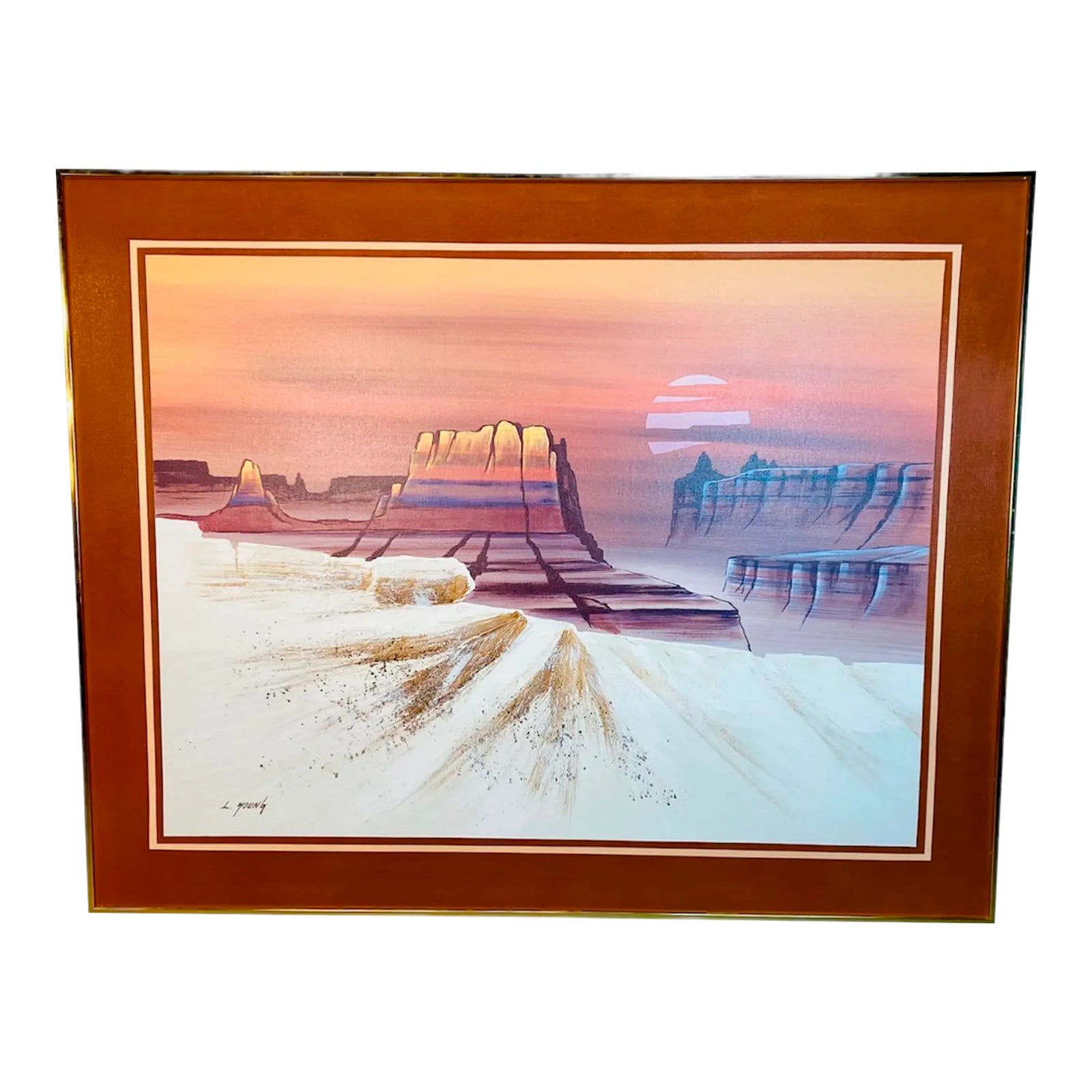 Mid Century Modern Vanguard Studios Oil on Canvas Painting by L Young ...