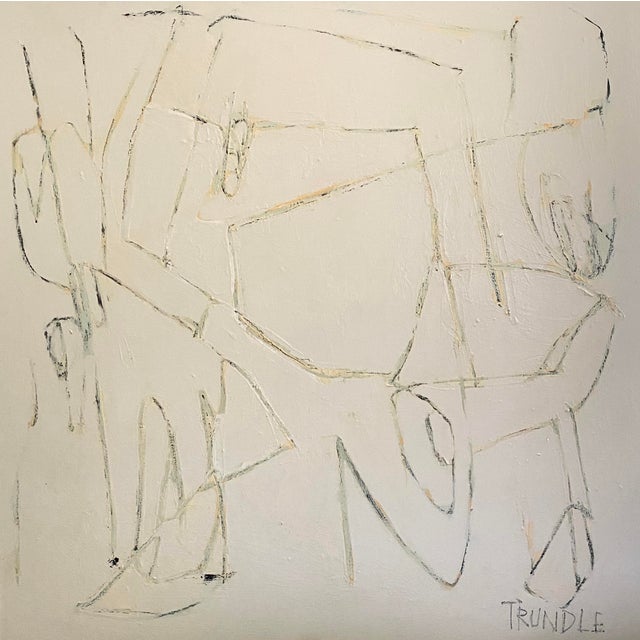 Sarah Trundle Contemporary Abstract Monochromatic Painting, "Hullabaloo ...