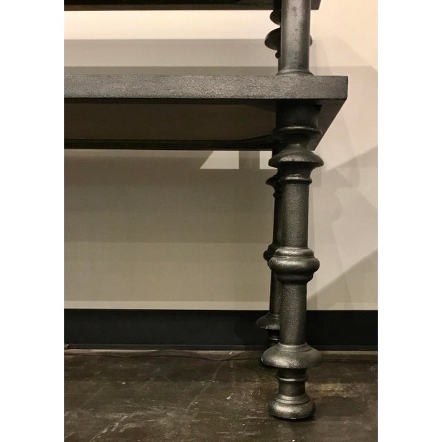 Sherrill Co. Industrial Modern Metal and Wood Two-Tier Console Table ...