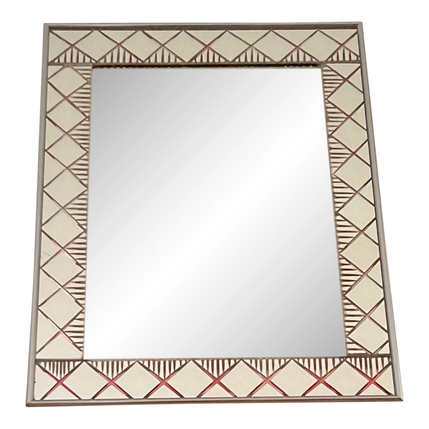 70s Rectangular Art Mirrored Wall Mirror Op Art Greg Copeland Style ...