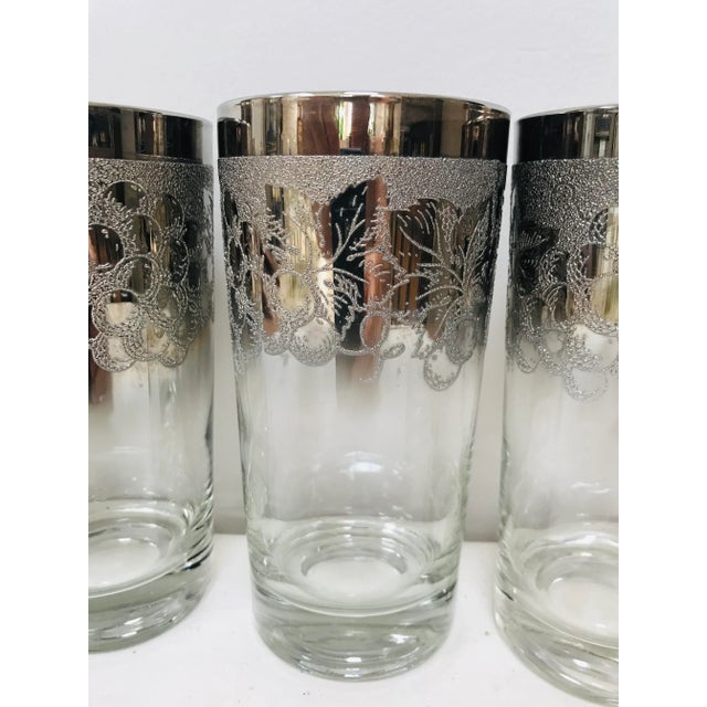 Mid-Century Vitreon Queen's Lusterware Etched Silver Faded Long Drink ...