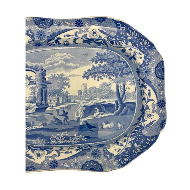 Antique Spode Blue & White Transferware Platter, Circa 1800s | Chairish