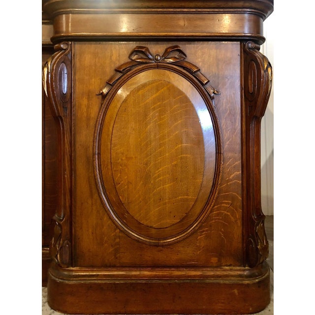 Antique Lamb of Manchester Monumental Oak Sideboard With Mirror | Chairish
