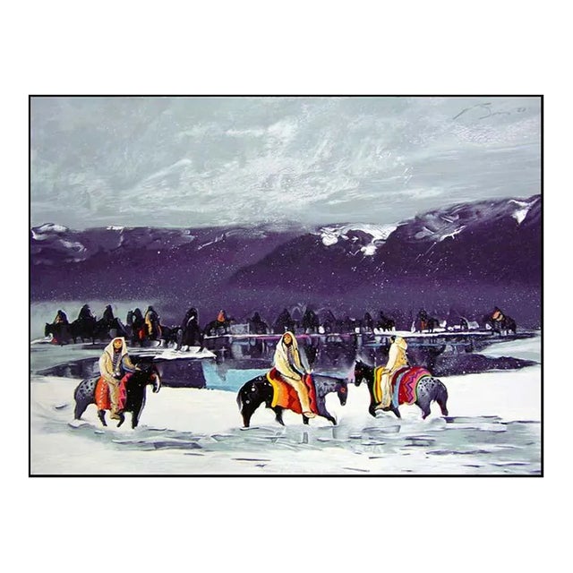 1990s "Yellow Robes in the Crazy Woman Mountains" Earl Biss Original ...