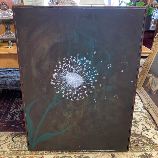 1960s Mid Century Modern Dandelion Oil Painting | Chairish