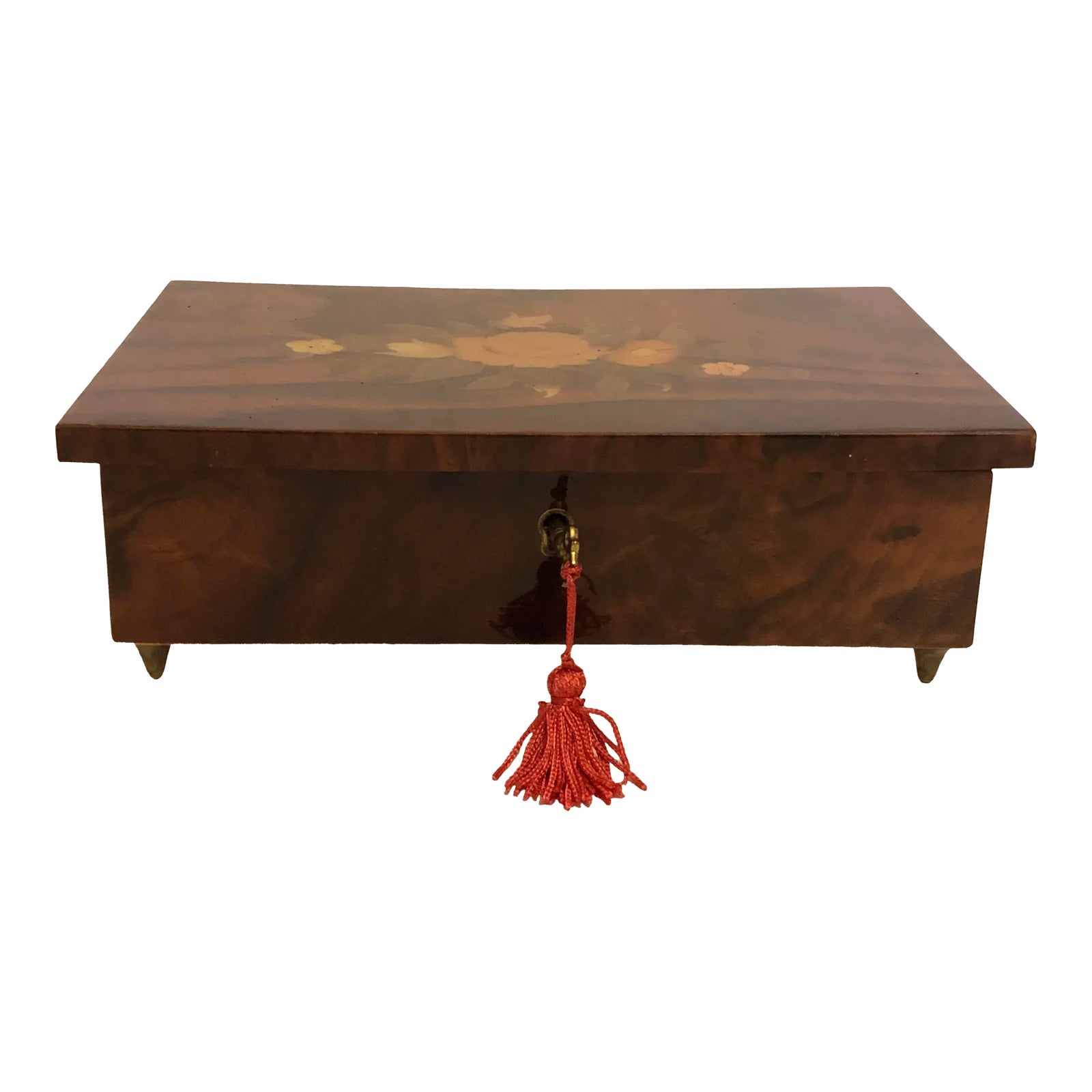 1980s Arabesque Italian Hand Crafted Inlaid Wood Jewelry Box | Chairish