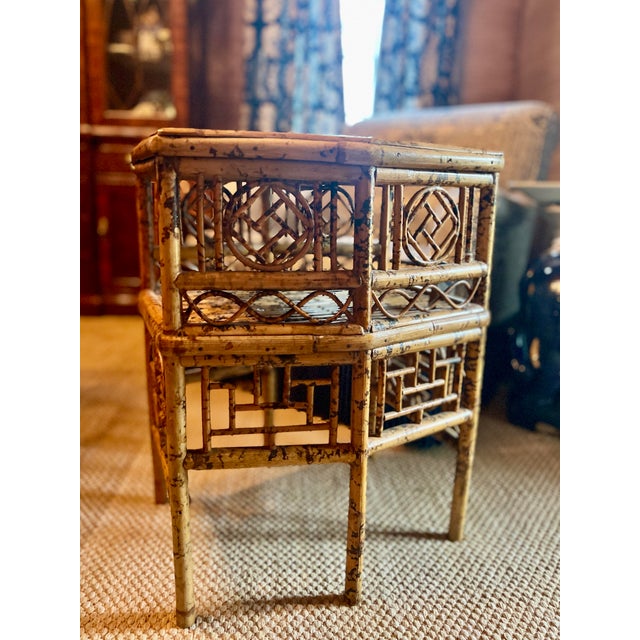 1970s Vintage Hexagonal Brighton Pavilion Burnt Bamboo Tortoise Shell ...