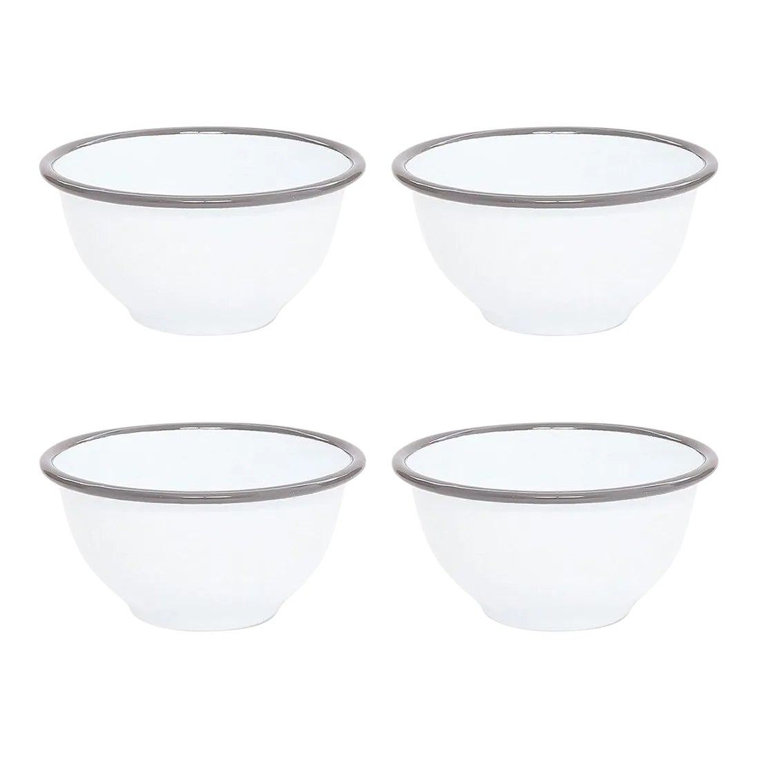 Crow Canyon Home Enamelware, Vintage Small 14 oz. Footed Bowls in White ...