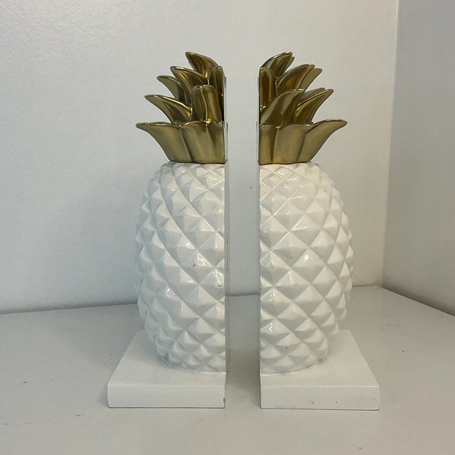 1980s Hollywood Regency Coastal Chic Pineapple Bookends - a Pair ...