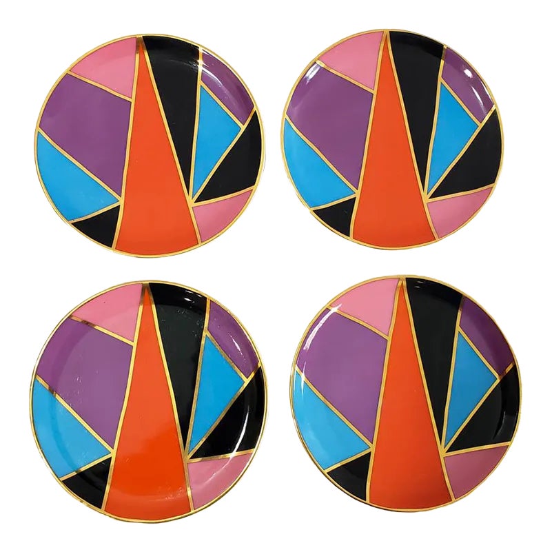 Jonathan Adler Modern Ceramic Coasters- Set of 4 | Chairish