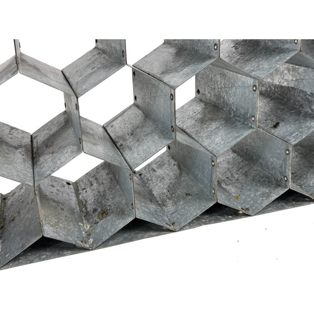 Vintage 1950s Large Galvanized Metal Honeycomb 50-Bottle Wine Rack ...