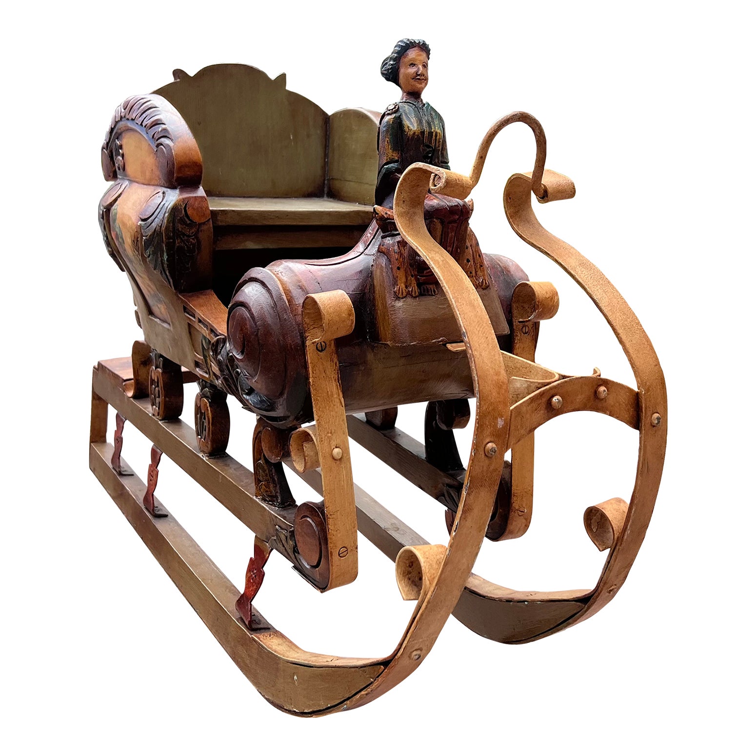 Antique German Folk Art Children's or Miniature Sleigh | Chairish