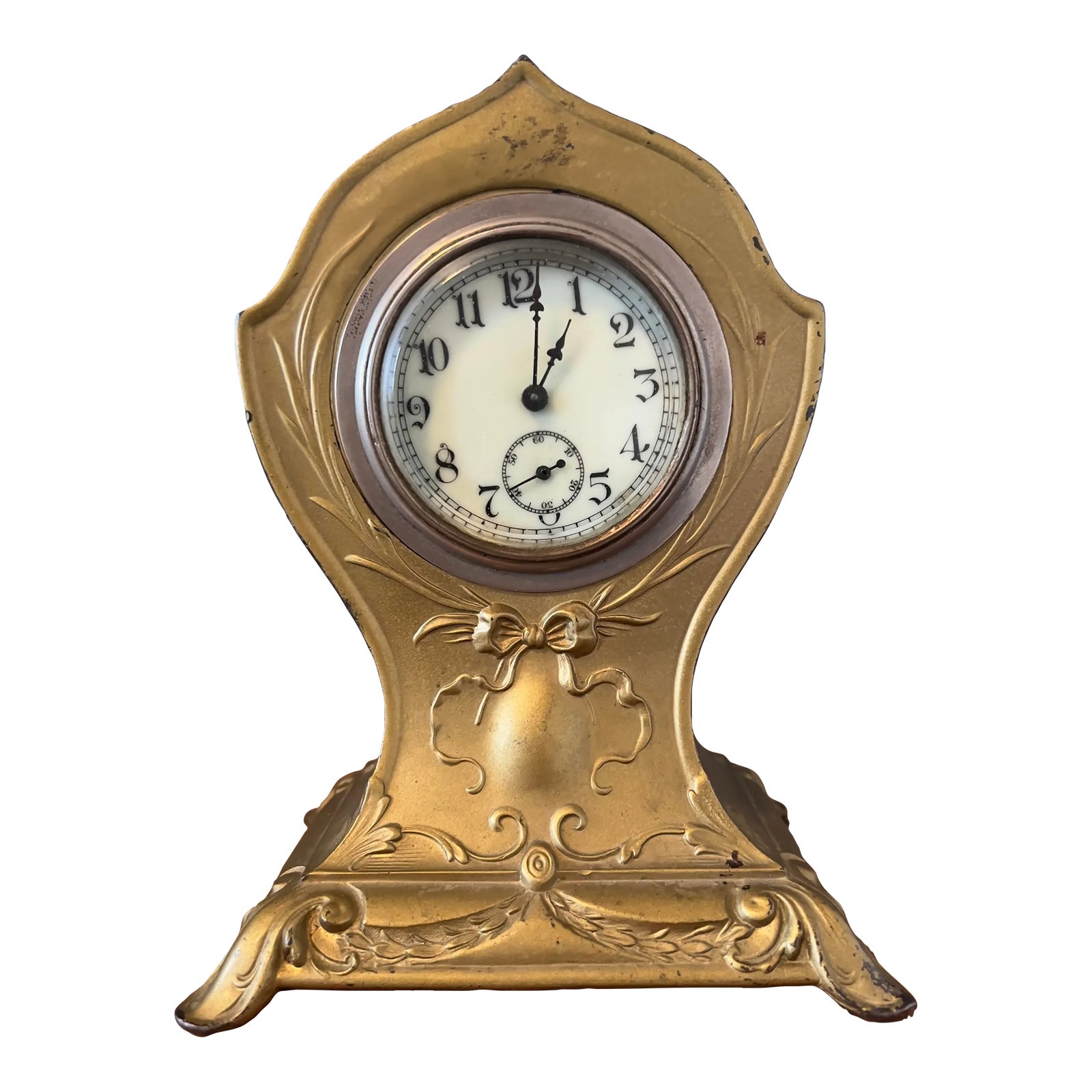 Jennings Brothers Art Nouveau Antique Clock | Chairish