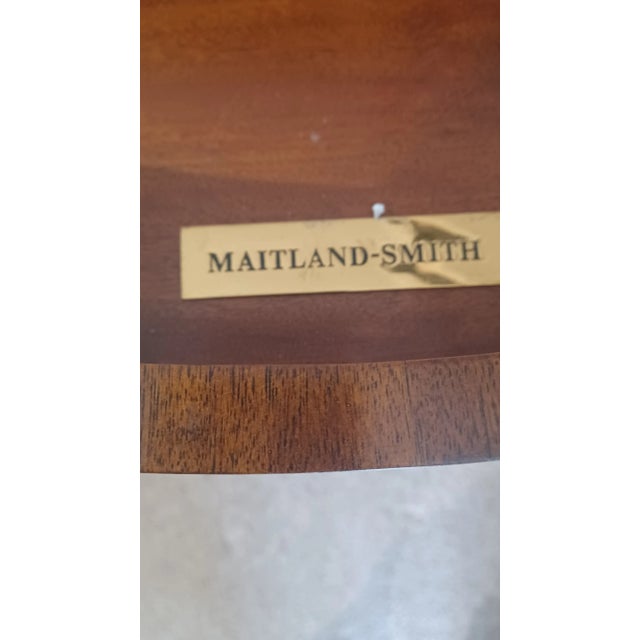 Late 20th Century Vintage Pair of Maitalbd Smith Leather Covered Side Tables | Chairish