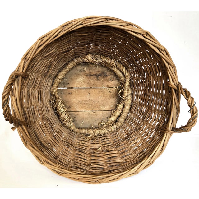 Antique French Handmade Willow Vino/Wine Demijohn Transport Basket ...