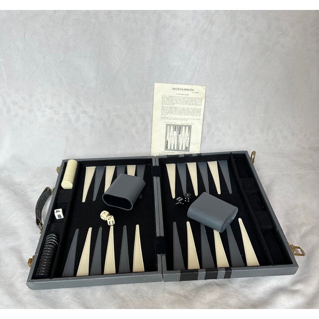 Vintage Cardinal Gray, Black & White Backgammon Game Set | Chairish