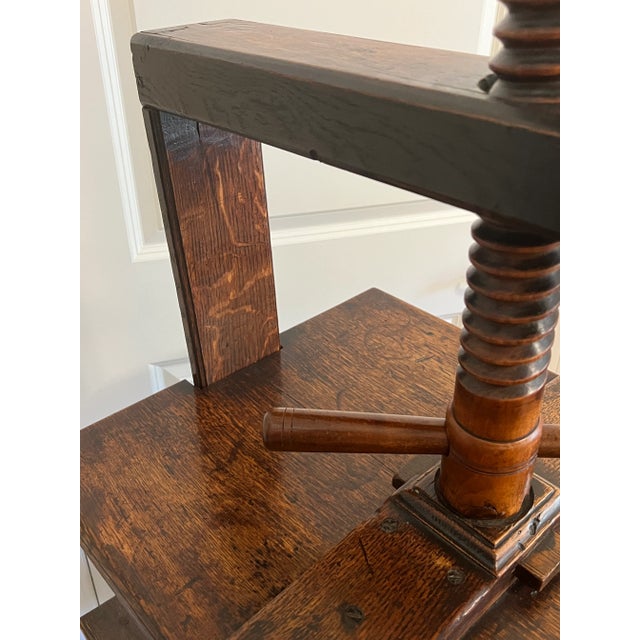 Early 19th Century Oak Bookbinding Press Table | Chairish