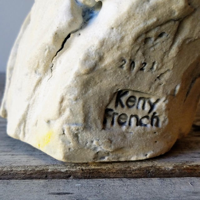 Kerry French 'Mark Twain' Kiln Fired Clay Sculpture | Chairish