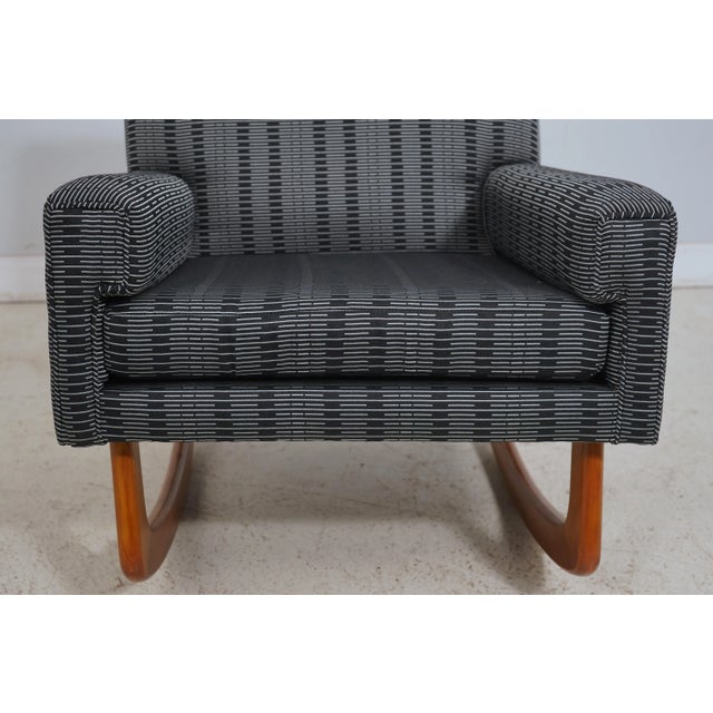 Mid Century Modern Upholstered Rocking Chair | Chairish