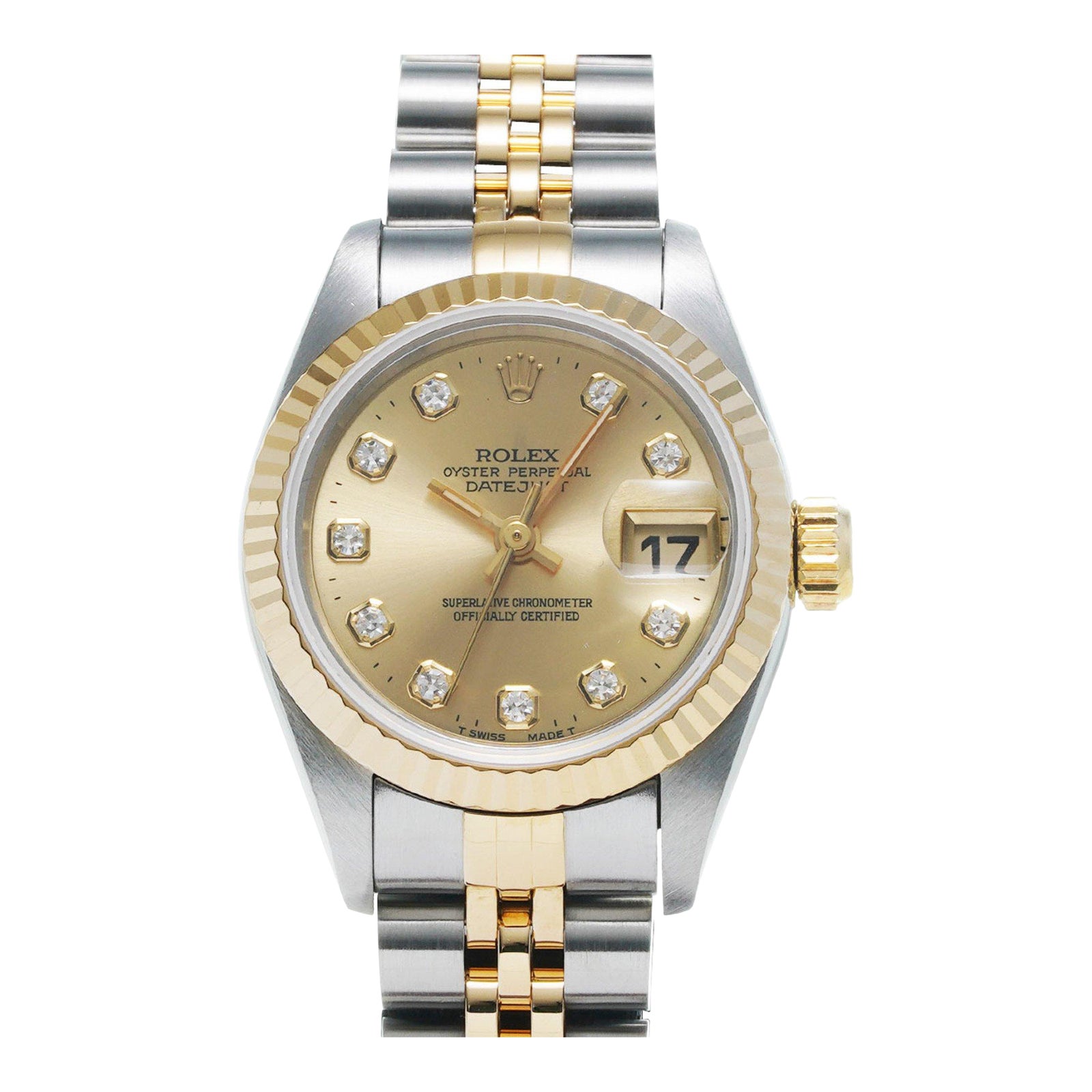 Rolex Datejust 10P Diamond 69173G Ladies Yg/Ss Watch Automatic ...