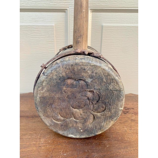 Antique Monumental Hand Made Wooden and Wrought Iron Carpenter's Mallet ...