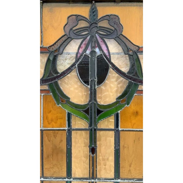 1940s Wrought-Iron Framed Stained Glass Window/Door | Chairish