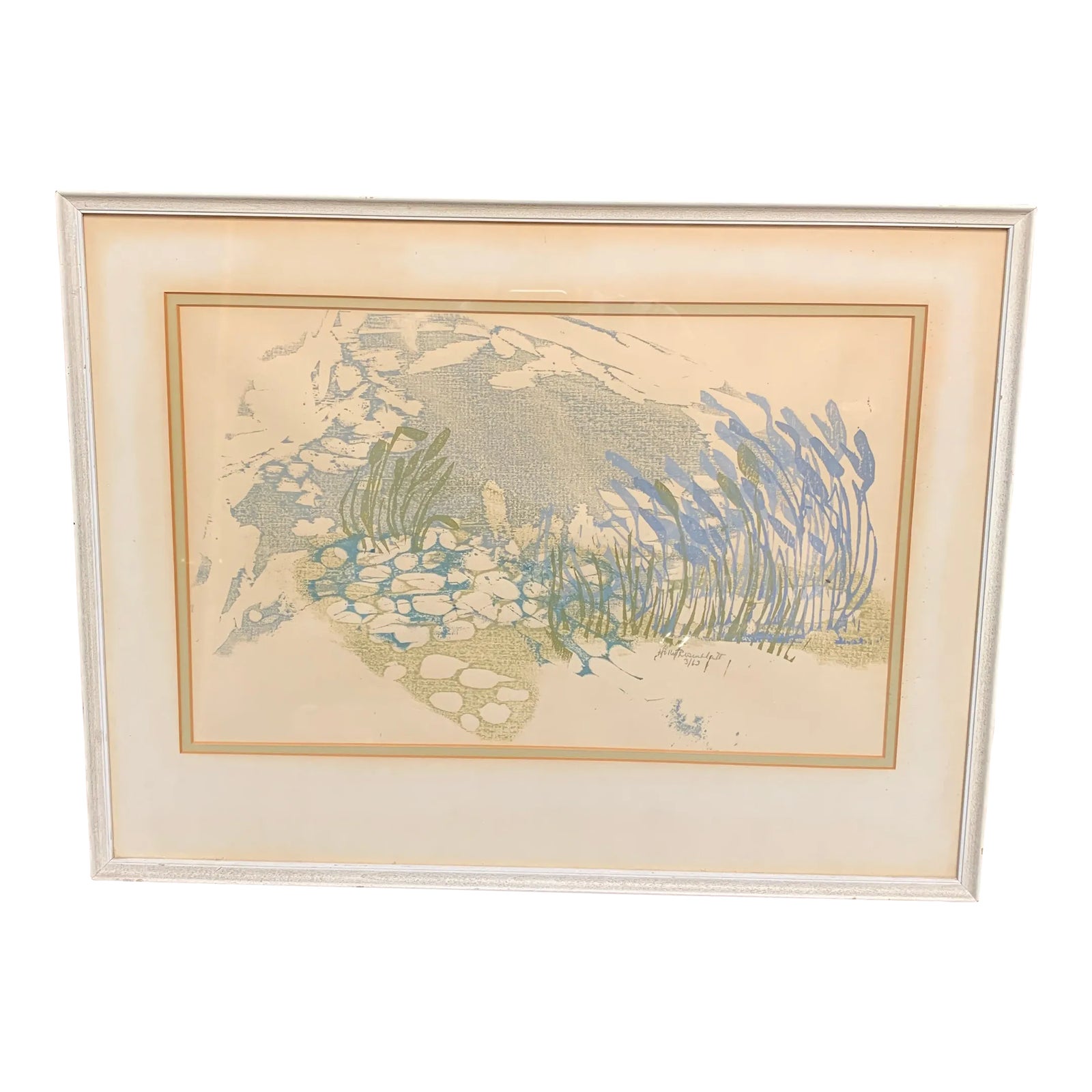 1963 Holly R. (Keller) ‘Beach Grass’ Orignal Print | Chairish