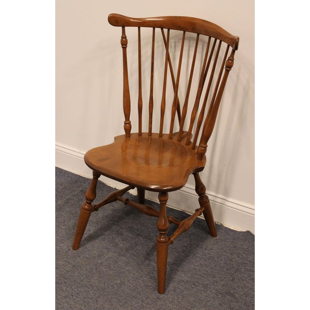 Set of 4 Ethan Allen Heirloom Nutmeg Maple Colonial Early American Fiddleback Dining Side Chairs Chairish
