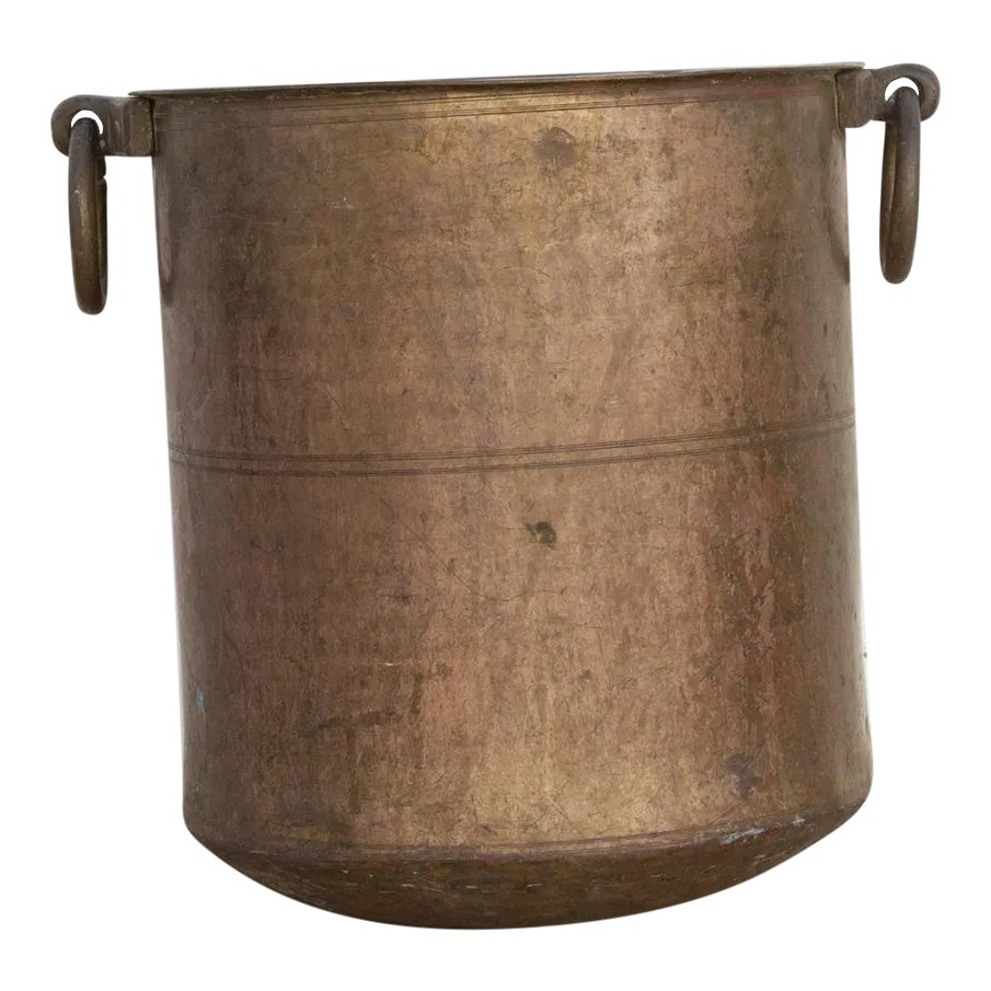 Large Antique Hammered Copper and Brass Water Pot | Chairish