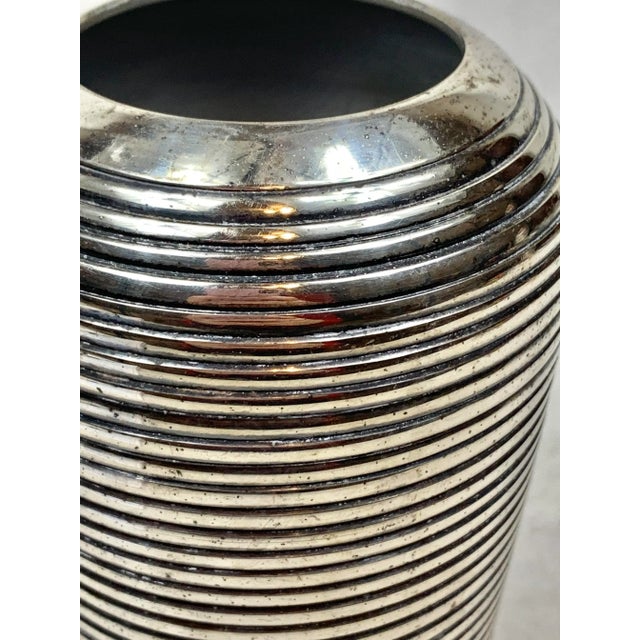 Vintage Silver Metal Vase | Chairish