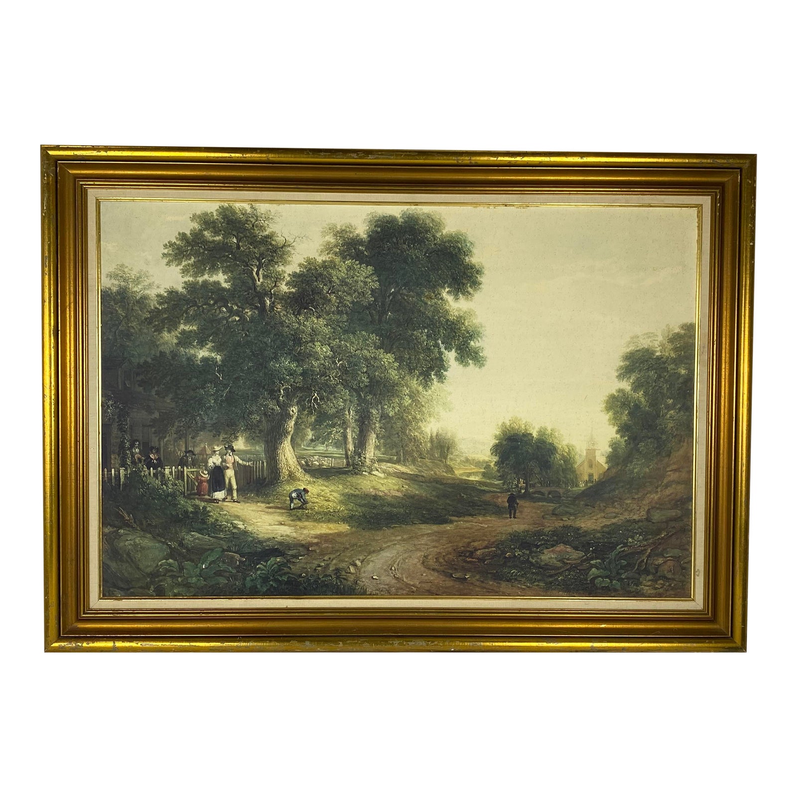 Early 1900s “Sunday Morning” Painting | Chairish